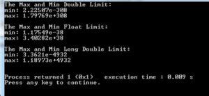 C Double Declaration Limits Size Etc