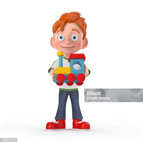 만화 작은 소년 십대 사람 캐릭터 마스코트 다채로운 어린이 나무 장난감 기관차 기차 3d 렌더링 감정에 대한 스톡 사진 및 기타 이미지 Istock