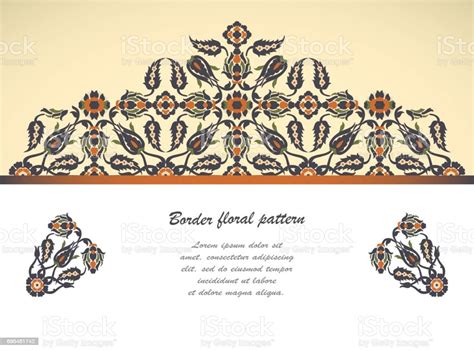 독특한 빈티지 테두리 우아한 꽃 장식 디자인 서식 파일 벡터에 대 한 인쇄 오리엔탈 꽃 스타일 패턴입니다 초대장 인사말 카드 복사 공간 장식 그림 공예에 대한 스톡 벡터