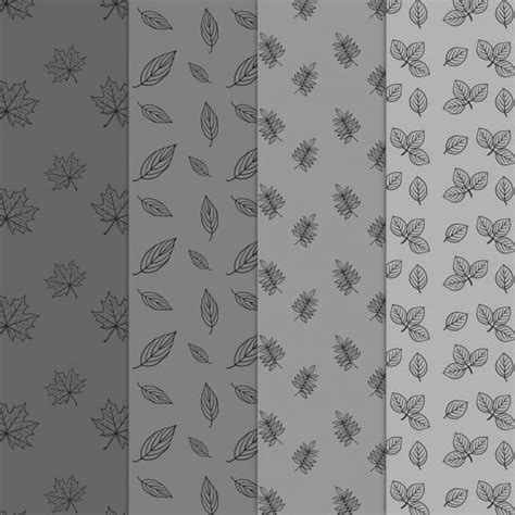 회색 나뭇잎 패턴 배경 모음 Eps Uidownload