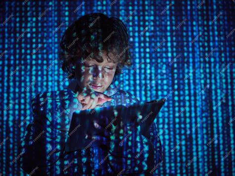 Premium Photo Programmer Pressing Button On Tablet