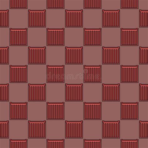 Red Shipping Container Vector Modern Seamless Pattern Stock Vector Illustration Of Repeat