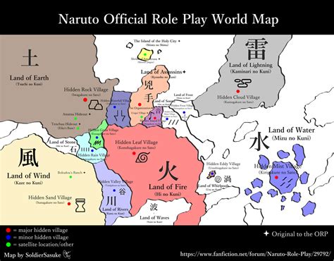 Naruto World Map Lands And Hidden Villages Naruto World World Map
