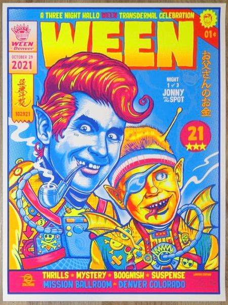 2021 Ween Denver I Silkscreen Concert Poster By Zoltron Jojos Posters