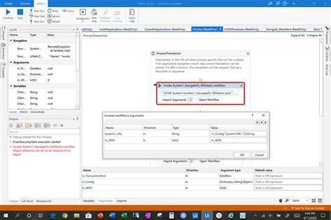 invoke system1 navigateto widetails workflow object reference not set to an instance of an