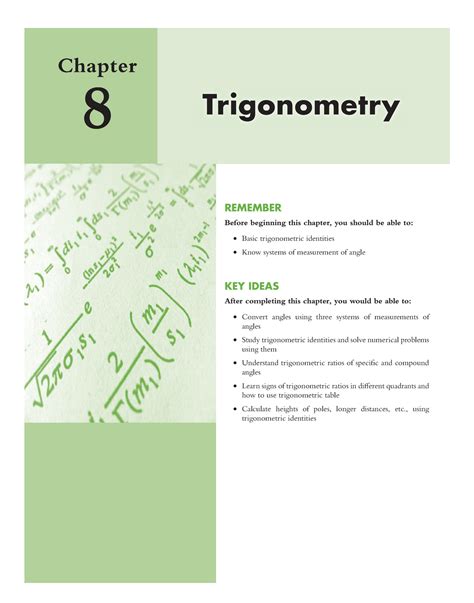 Trigonometry Lecture Notes Chapter Kinematics Figure Chapter Trigonometry