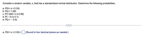 Solved Consider A Random Variable Z That Has A