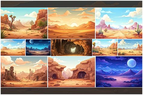background stylized desert 2 2d environments unity asset store