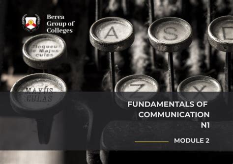 fundamentals of communication n1 module 24 by e publishing
