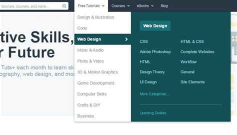 Design Patterns For Mega Navigation Dropdown Menus Website Menu