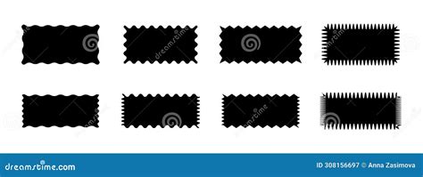 Wavy Edge Rounded Shape Icon Frame With Zigzag Edge Geometric Zig Zag