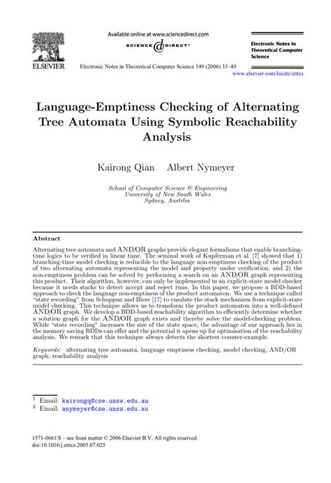 Pdf Language Emptiness Checking Of Alternating Tree Automata Using