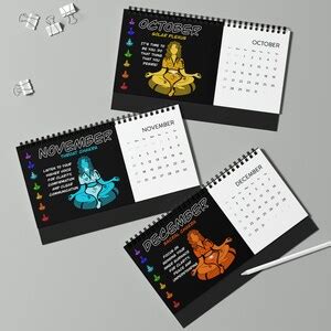 Chakra Aligning Desktop Calendar 2024 Grid Etsy