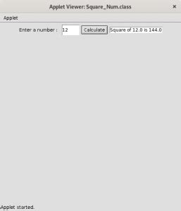 Java Program To Find Square Root Using Applet Sanfoundry