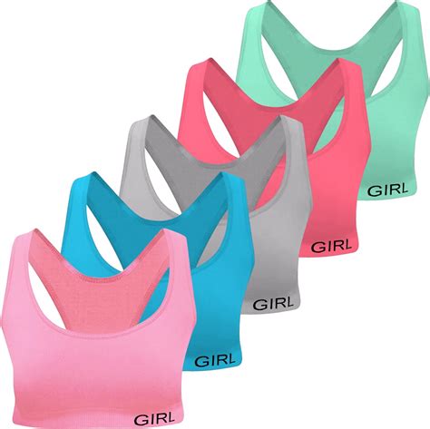 Loreza ® 5 Girls Bra Microfiber Sports Bra Underwear X Back