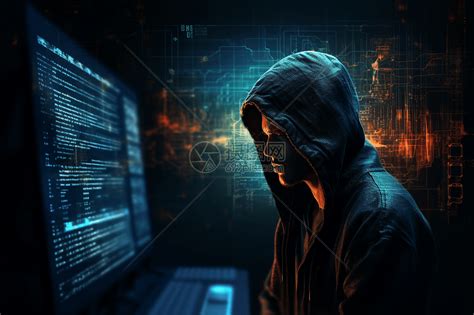 黑客在计算机前破解代码高清图片下载 正版图片600026848 摄图网