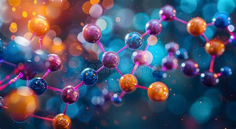 Visualization Of A Colorful Molecular Structure Stock Image Image Of Atom Detailed 336339309