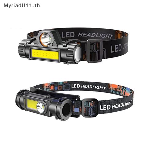 Myriadu ไฟฉายสวมศีรษะ Led Xpe Cob แบบพกพา ขนาดเล็ก ชาร์จ Usb กันน้ํา พร้อมหางแม่เหล็ก Shopee