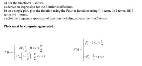 Solved For The Functions Shown A Derive An Expression Chegg
