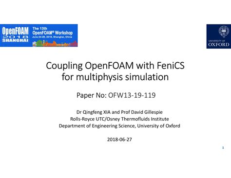 pdf coupling openfoam with fenics for multiphysis simulation