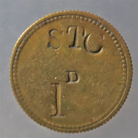 STC 1D Countermarked On Double Headed Eagle Counter Pub Token Penny