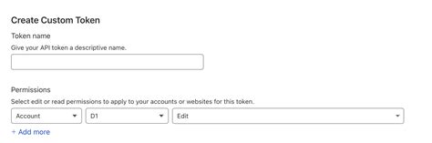 It Should Be Custom Token Then D1 Cloudflare Developers