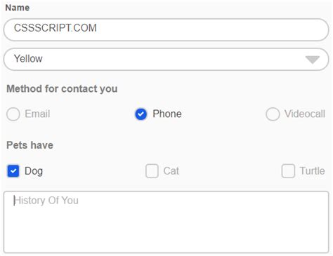 responsive json form generator aoform css script
