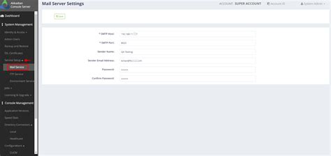 4 8 1 Configure Mail Server Akkadian Console Server 4 9 1