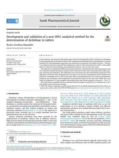 PDF Development And Validation Of A New HPLC Analytical Method For