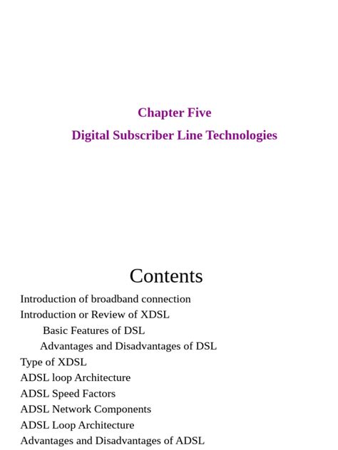 05 Digital Subscriber Line Technologies Pdf Digital Subscriber