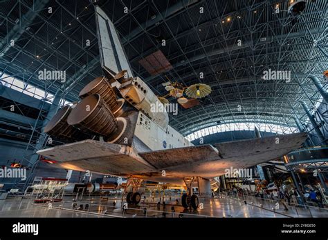 The Space Shuttle Discovery On Display At The Steven F Udvar Hazy Center Part Of The