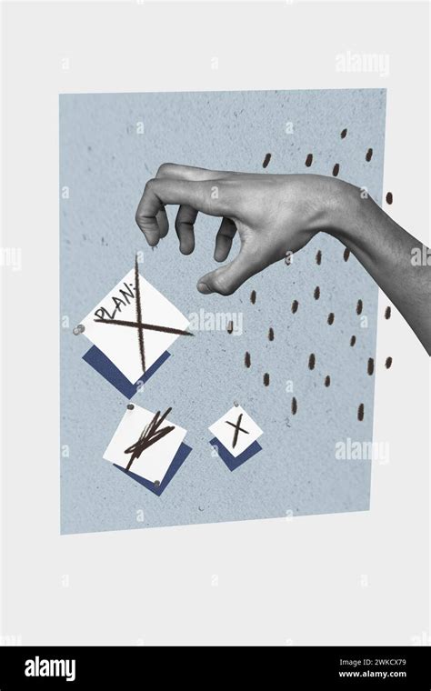 Vertical Survey List Collage Hand Grabbing Checkbox All Plans Crossed