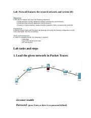 Lab Firewall Ii Good Sample Docx Lab Firewall Features The Secured Network And System Ii