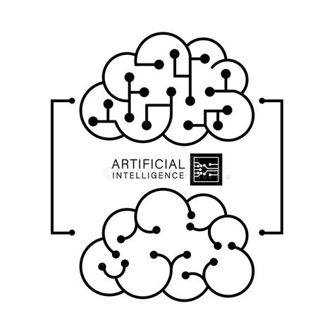 Artificial Intelligence Brain With Microchip Icon Stock Vector Illustration Of Data Abstract