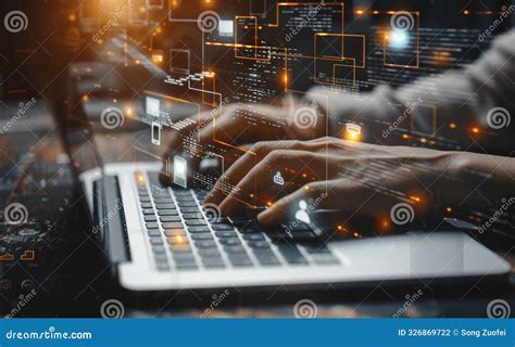 Digital Business Workflow Automation And Process Management Analysis With Flowchart On Laptop