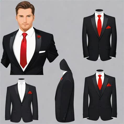 Grooms Suit Detailed Vector Set Premium Ai Generated Vector