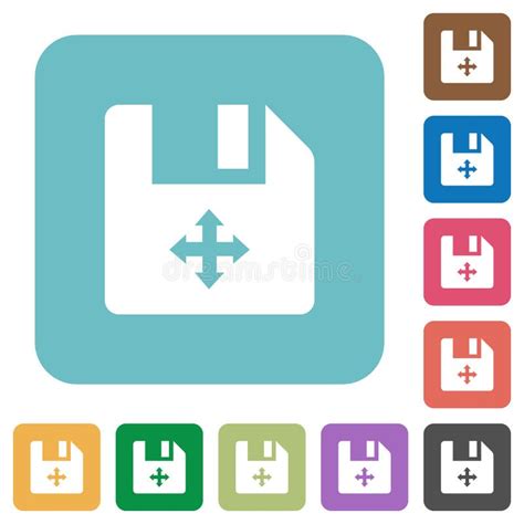 Move File Rounded Square Flat Icons Stock Vector Illustration Of Roundedsquare Quadrate