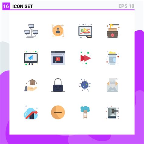 16 Thematic Vector Flat Colors And Editable Symbols Of Email Cream Path Lotus Learn Editable