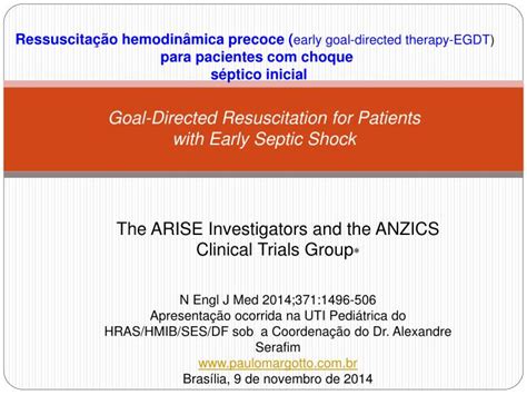 Ppt Goal Directed Resuscitation For Patients With Early Septic Shock Powerpoint Presentation