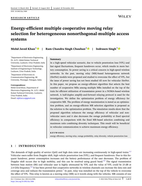Energy‐efficient Multiple Cooperative Moving Relay Selection For Heterogeneous Nonorthogonal