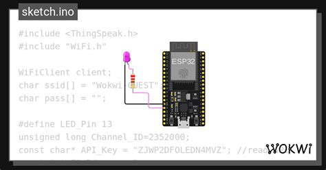Thingspeak Led Wokwi Esp32 Stm32 Arduino Simulator