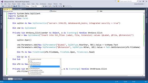 تخزين جميع أنواع الملفات في قاعدة بيانات من نوع Sql Server Youtube