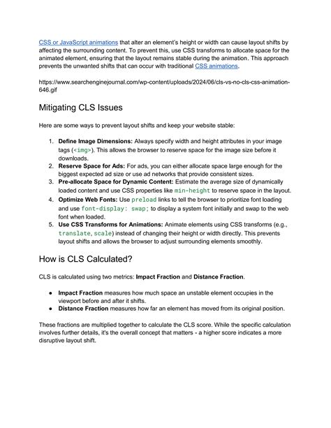 understanding and optimizing cumulative layout shift cls pdf