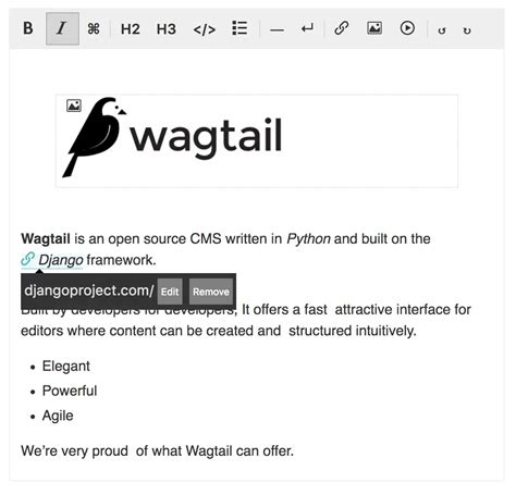 Draftail A Next Generation Rich Text Editor For Wagtail Springload