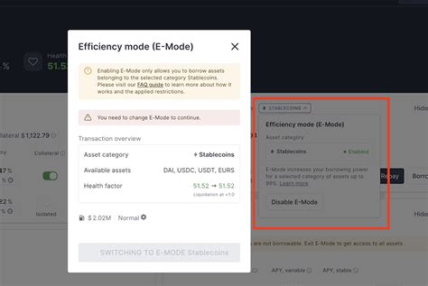 switching e mode list of bugs · issue 360 · aave interface · github
