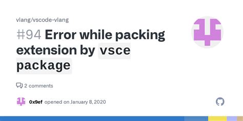 error while packing extension by `vsce package` · issue 94 · vlang vscode vlang · github