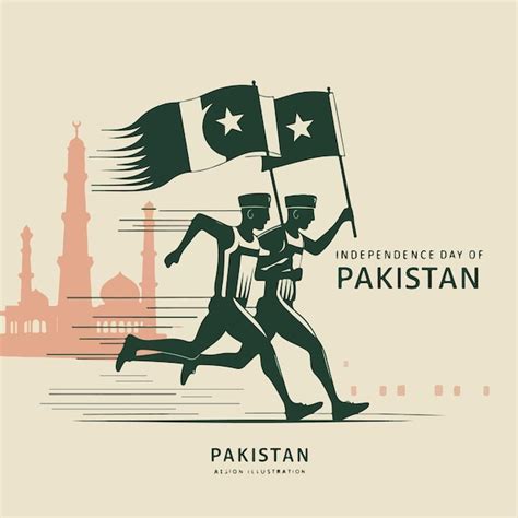 파키스탄 독립기념일 배경 축제 일러스트레이션 프리미엄 Ai 생성 벡터