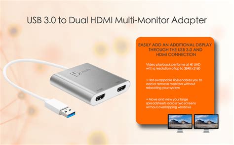 J5create Jua365 Usb 3 0 To Dual Hdmi Multi Monitor Adapter Amazon Sg Electronics