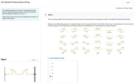 Solved Two Identical Pulses Along A String 1 Of 1 Constants
