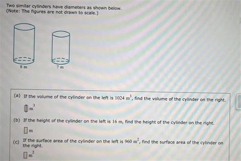 Answered Two Similar Cylinders Have Diameters As Shown Below Note The Kunduz